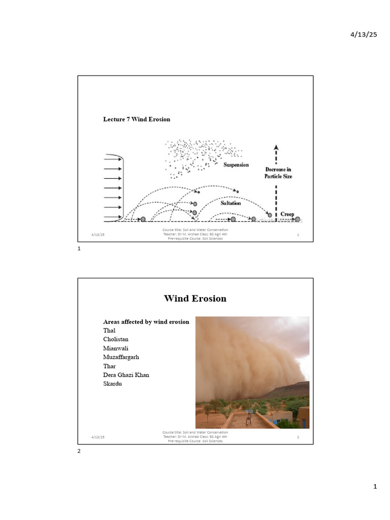 W4 - L7 - Wind Erosion - Modes | PDF | Erosion | Earth Sciences