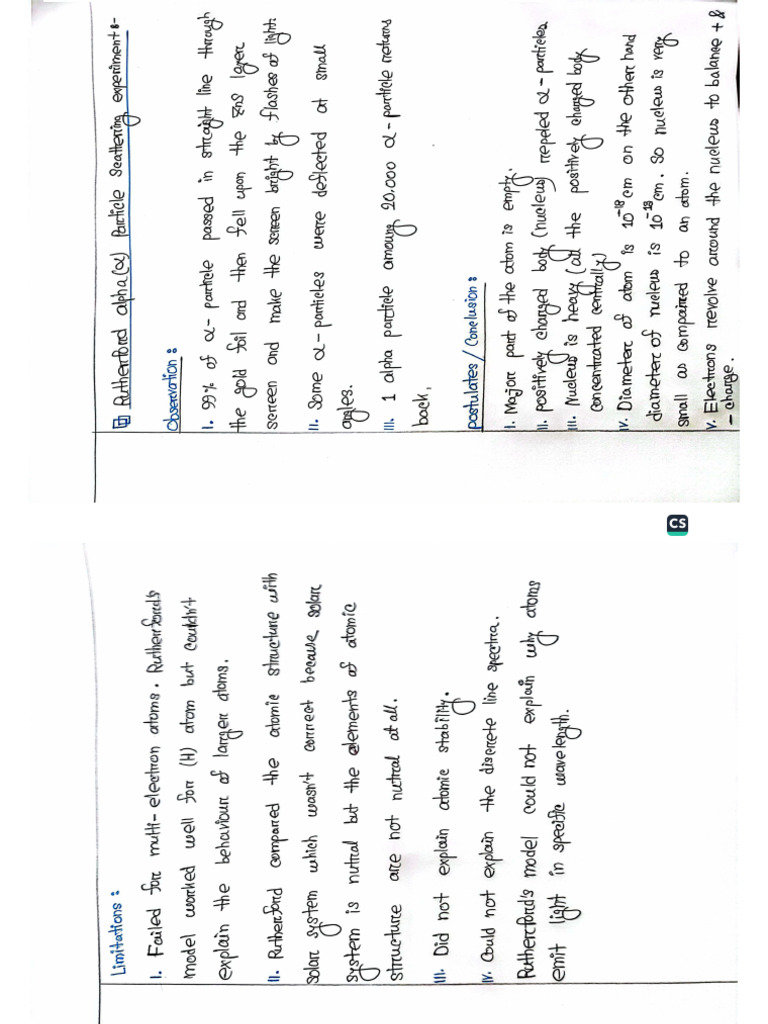 Rutherford - Observation, Conclusion, Limitations | PDF