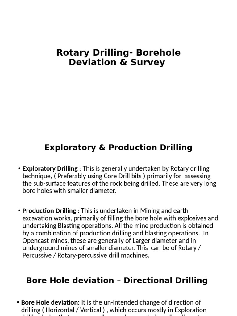 Bore Hole Deviation Importance | PDF | Borehole | Drilling