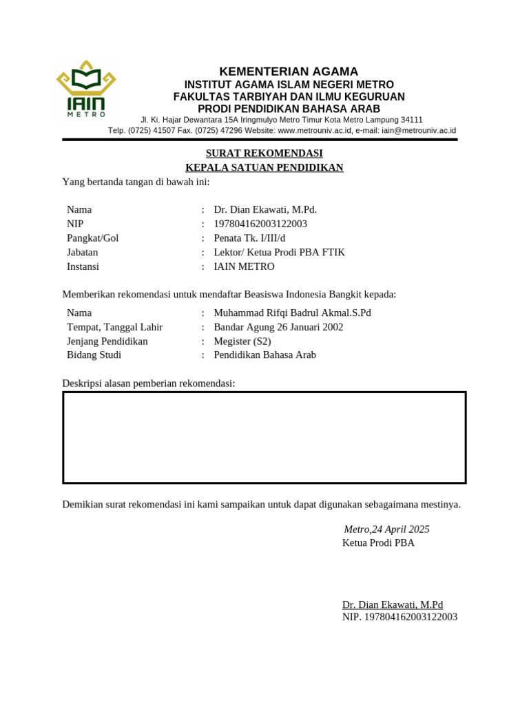 Surat Rekom | PDF