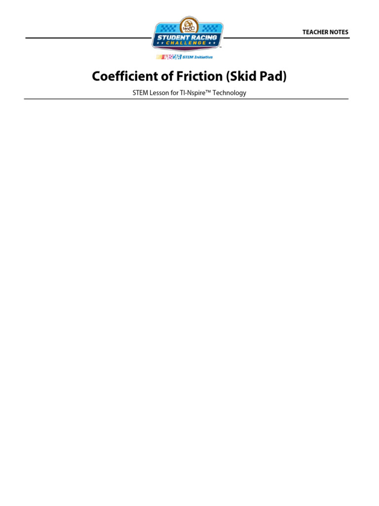 CoefficientofFrictionActivityTeacher | PDF | Force | Acceleration
