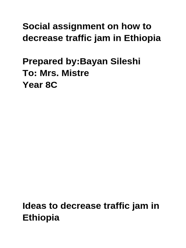 Social Presentaion (Solving Traffic Jam Problems) | PDF
