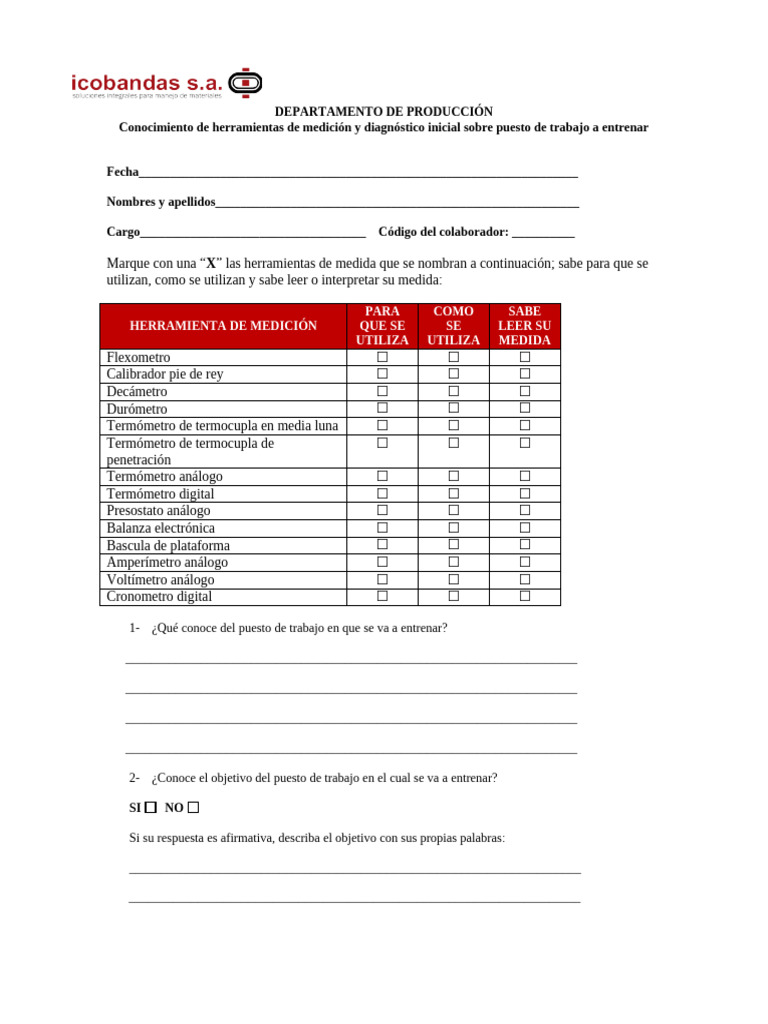 Lista de Chequeo Diagnostico Inicial y Herramientas | PDF | Metrología ...