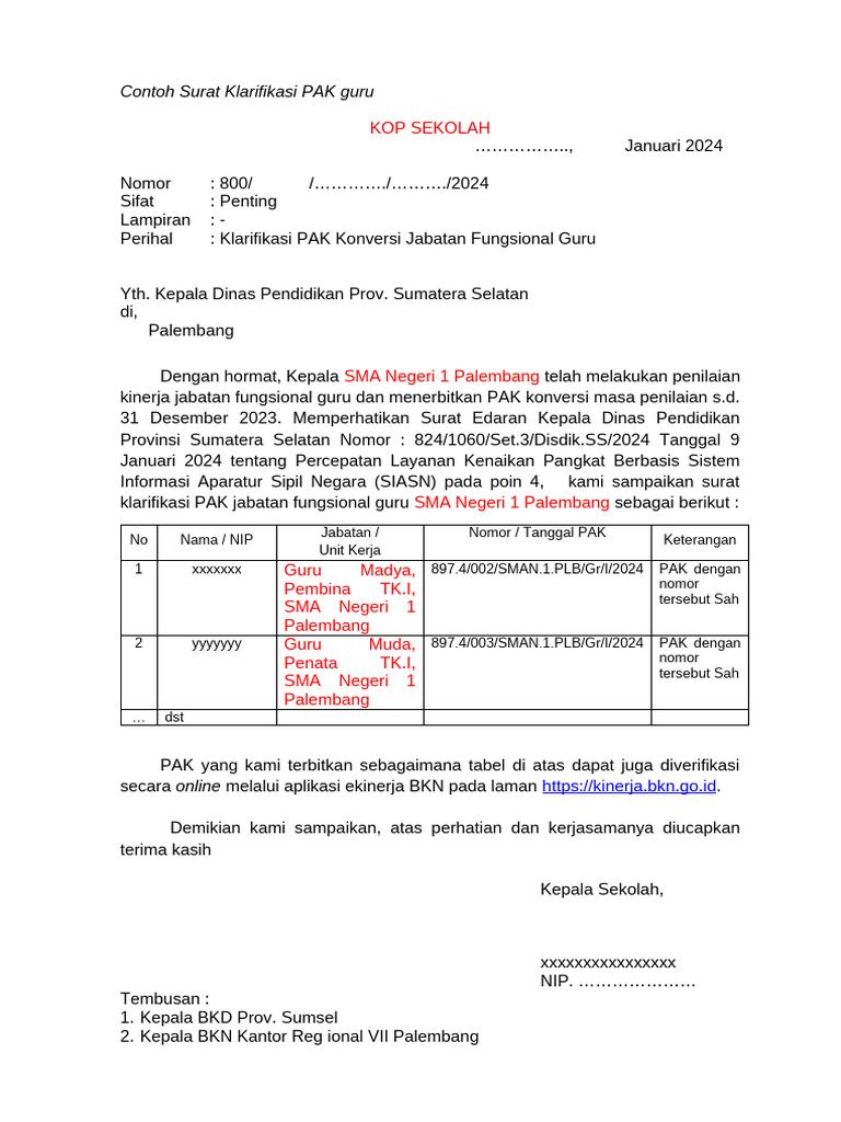 SE_PAK_di_Ekin_Susulan_Contoh_SPTJM_dan_Klarifikasi_PAK_1 | PDF