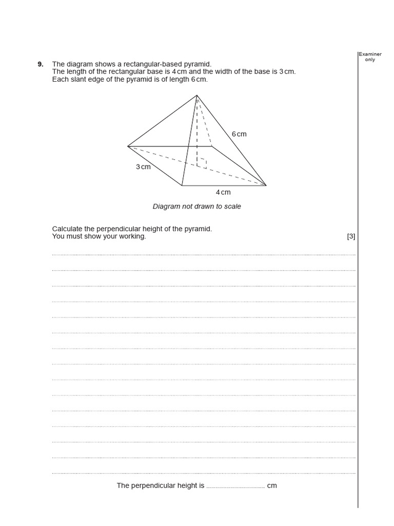 The Diagram Shows A Rectangular-Based Pyramid.: Diagram Not Drawn To ...