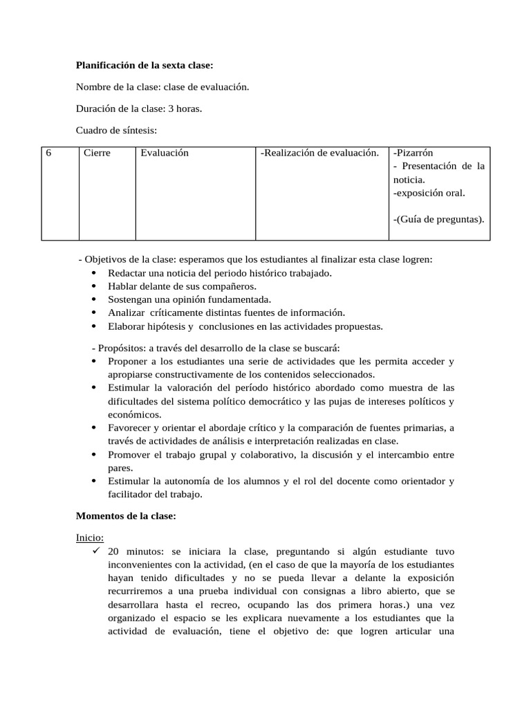 Planificación de La Sexta Clase | PDF | Nación | Ciencias Políticas
