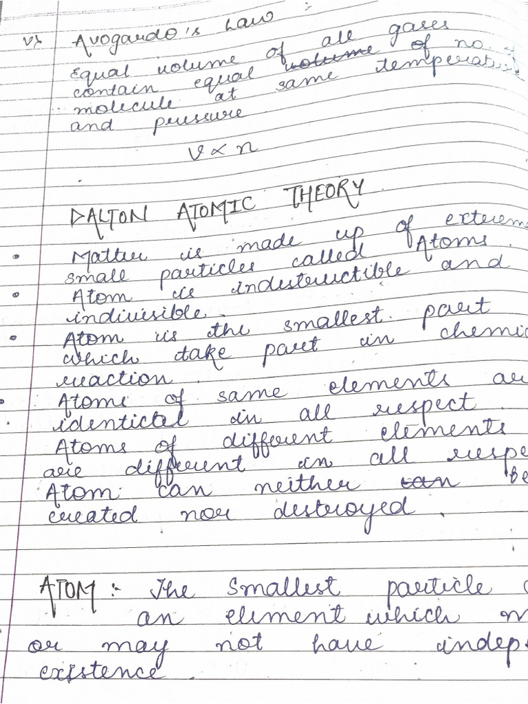 Dalton Atomic Theory | PDF