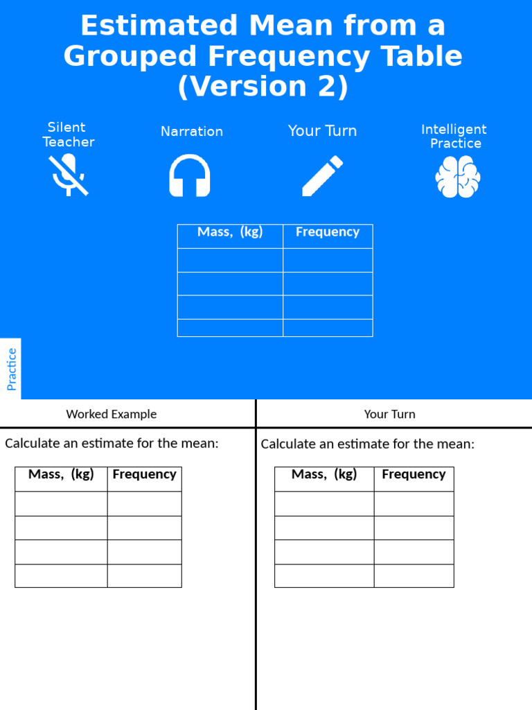 Estimated Mean Grouped Frequency V2 | PDF