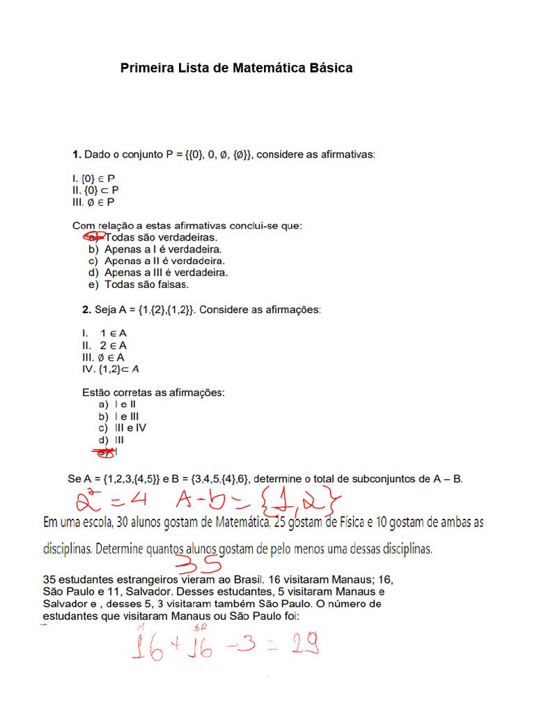 Primeira Matemática Basica feita | PDF
