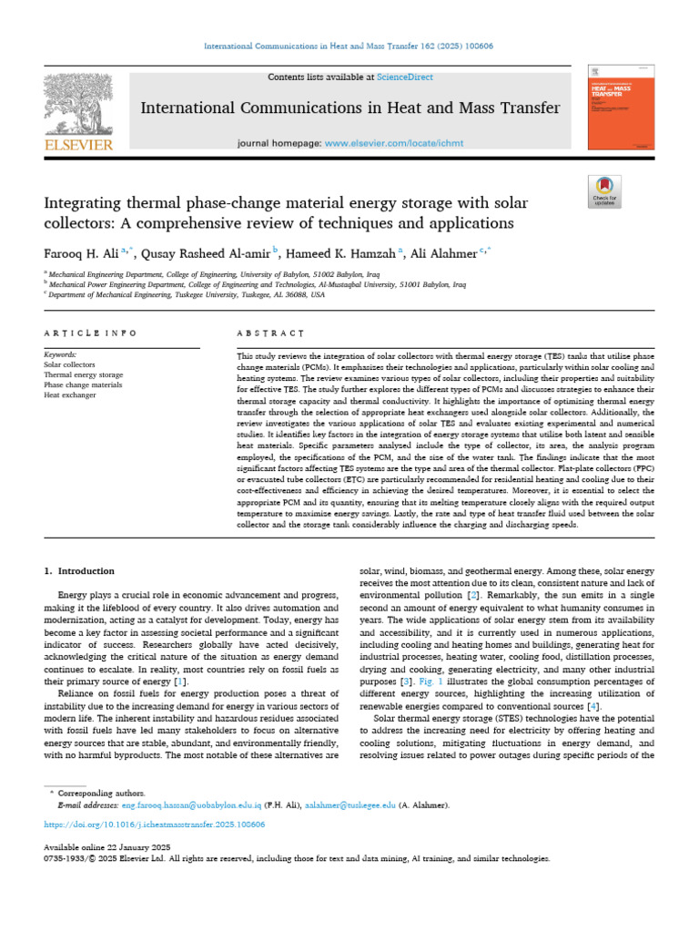 Integrating Thermal Phase-Change Material Energy Storage With Solar ...