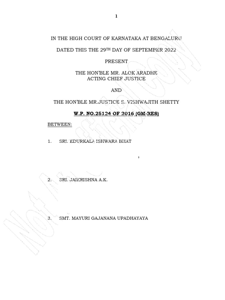 Karnataka HC Math 438574 | PDF | Mandamus | Complaint