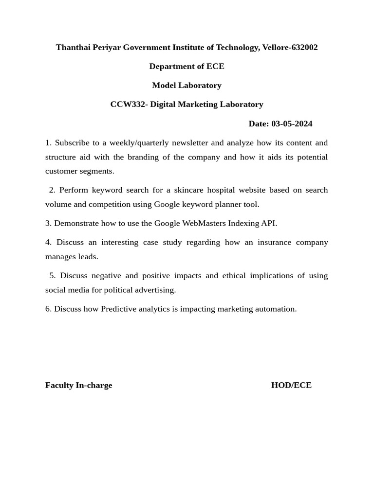 CCW332 Model Lab QP | PDF