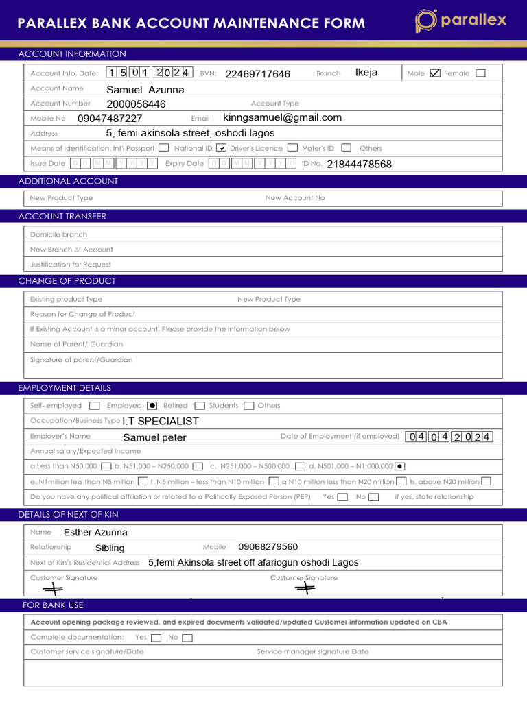Account Maintenance Form | PDF | Authentication | Government And Personhood