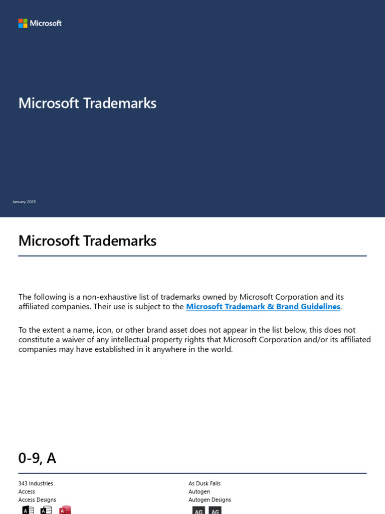 Trademarks List Fy 25 Q 3 | PDF | Microsoft Windows | Microsoft