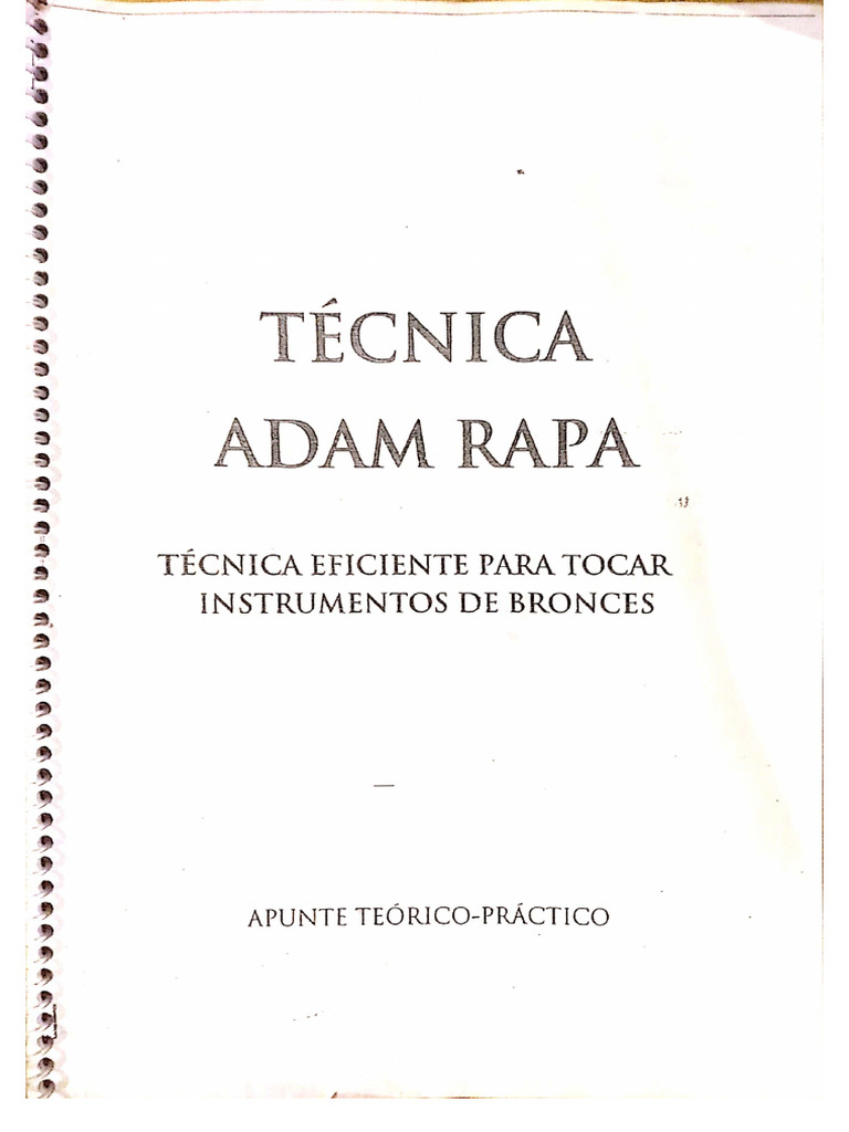 RAPA Adam - Tecnica Eficiente para Tocar Instrumentos de Bronce | PDF
