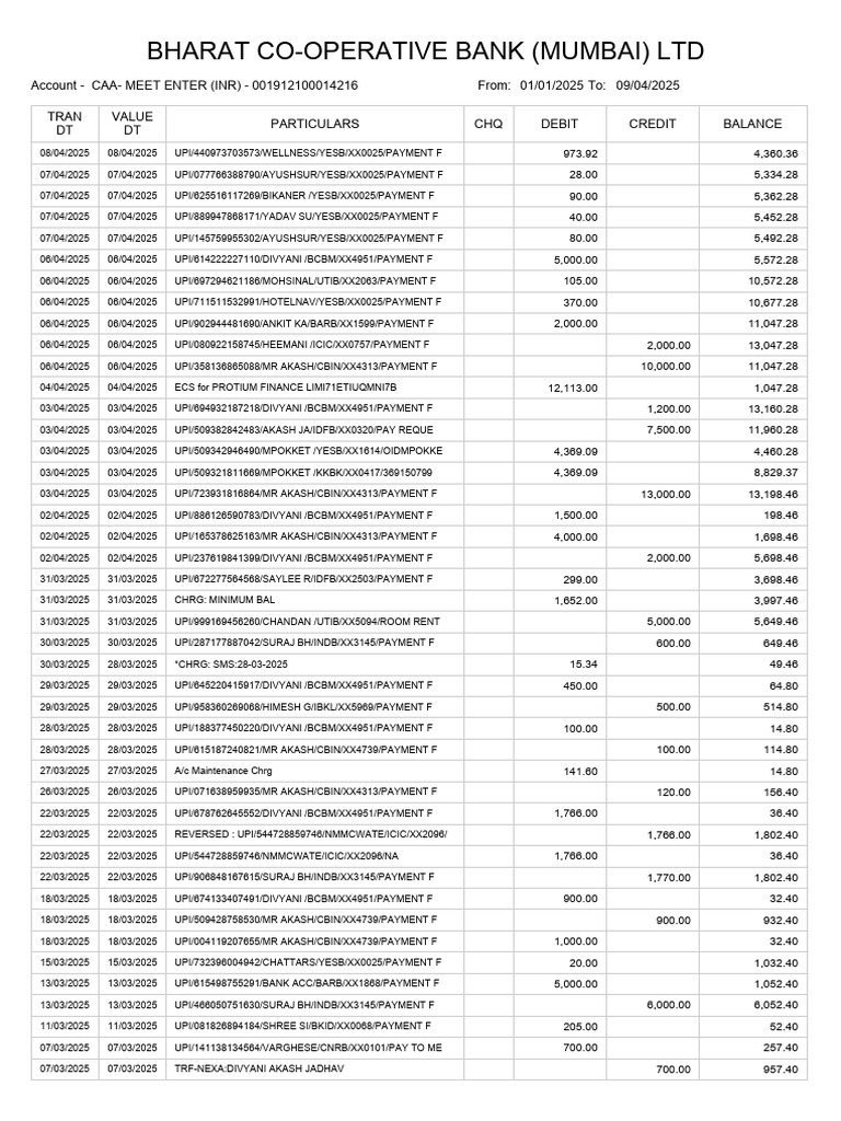 CAA Account Transaction Summary 2025 | PDF | Banking | Central Banks