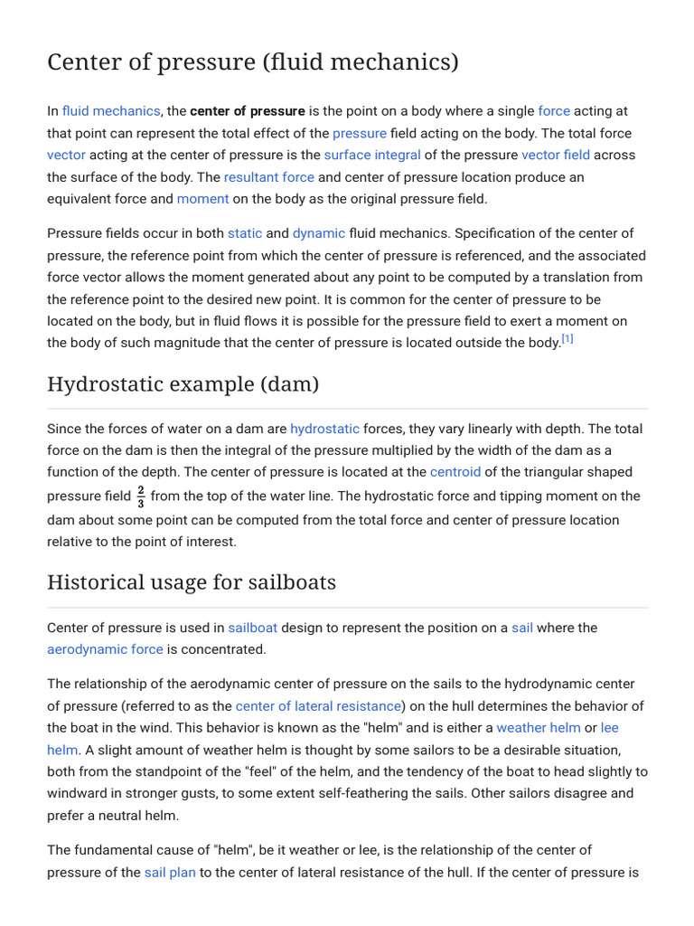 Understanding Center of Pressure in Fluids | PDF | Aerodynamics ...