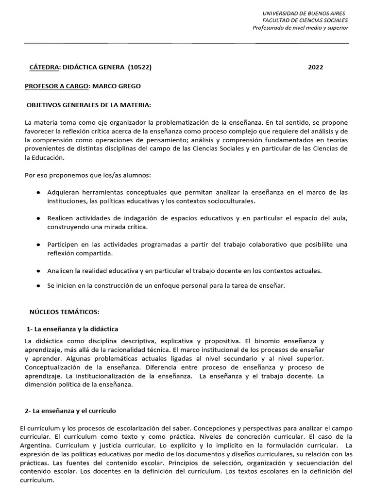 Anoll Programa Didactica General 10522 2022 | PDF | Enseñando | Evaluación
