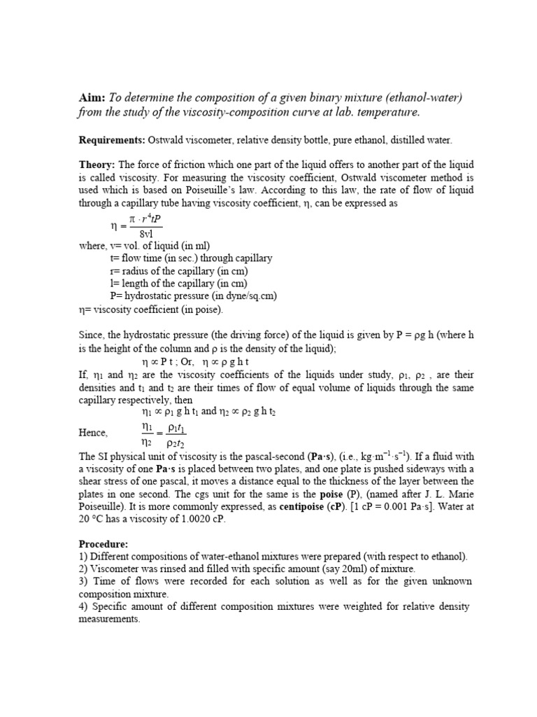 Physical-Practical-Viscosity-Surface tension-composition | PDF ...
