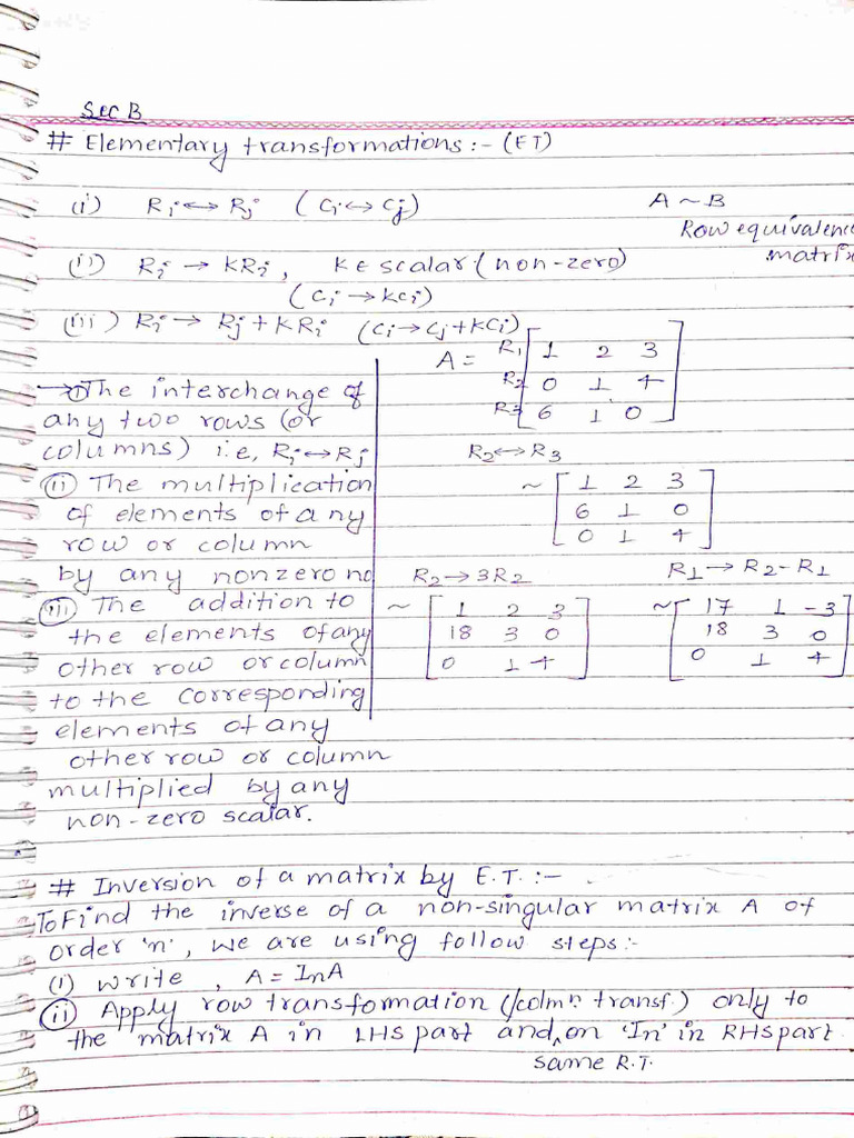 Linear Algebra Notes | PDF