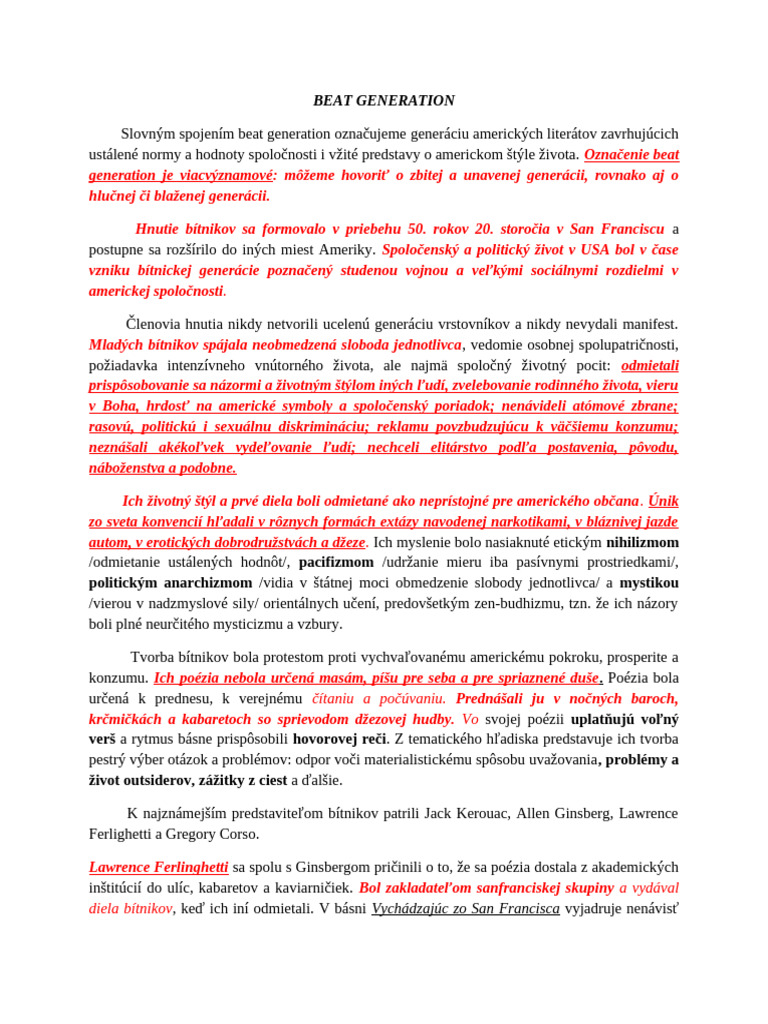 Beat Generation | PDF