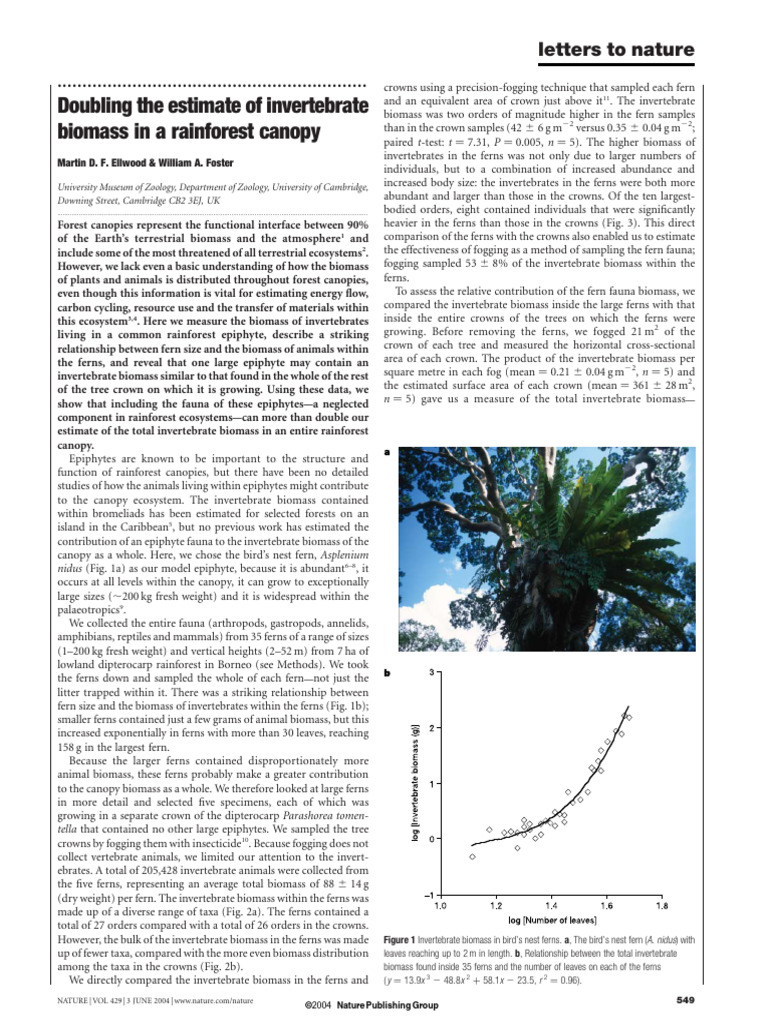 ellwood2004 Doubling the estimate of invertebrate biomass in a ...