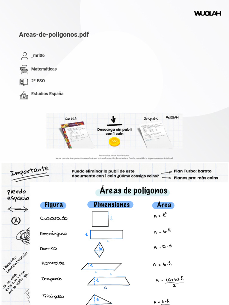 Areas de Poligonos | PDF | Geometría