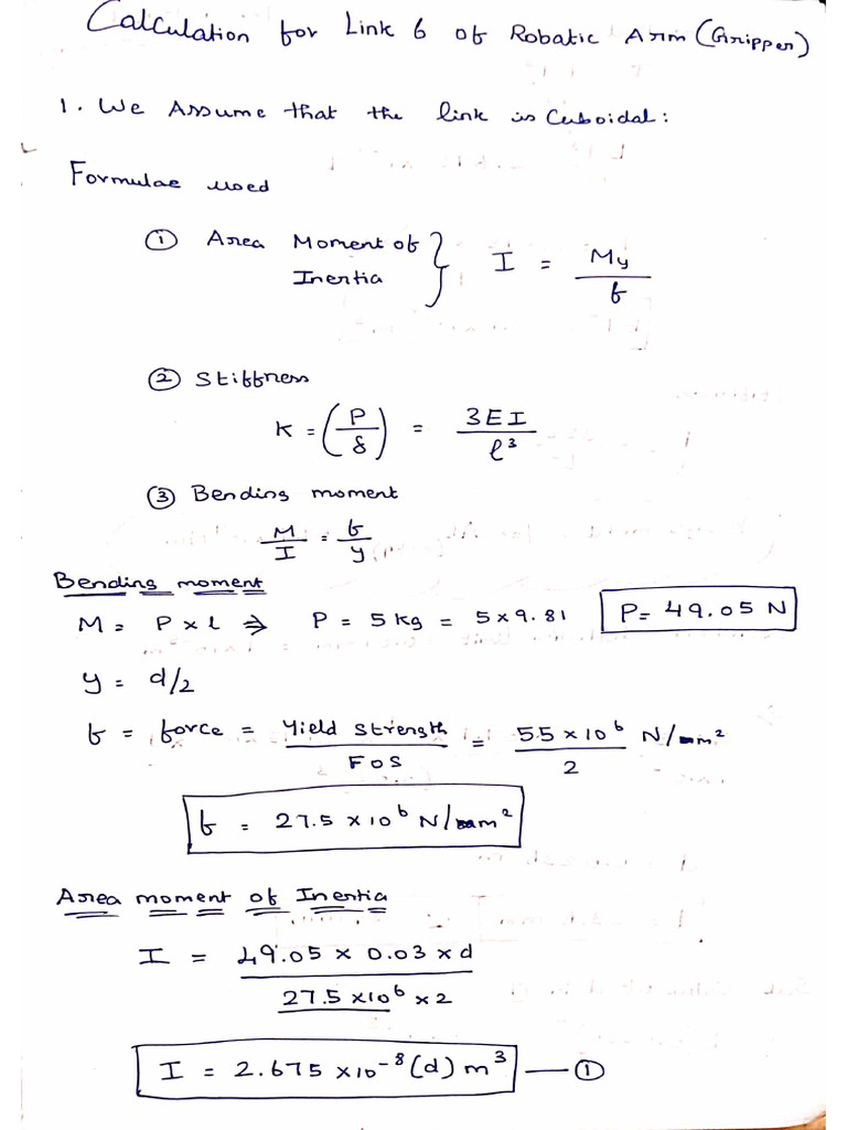 A Model To The Arm Links Calculations | PDF