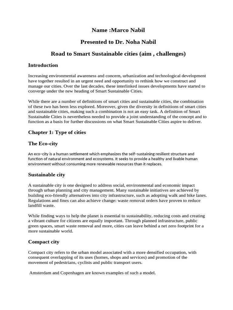 Smart Sustainable Cities Pdf Green Building Sustainable City