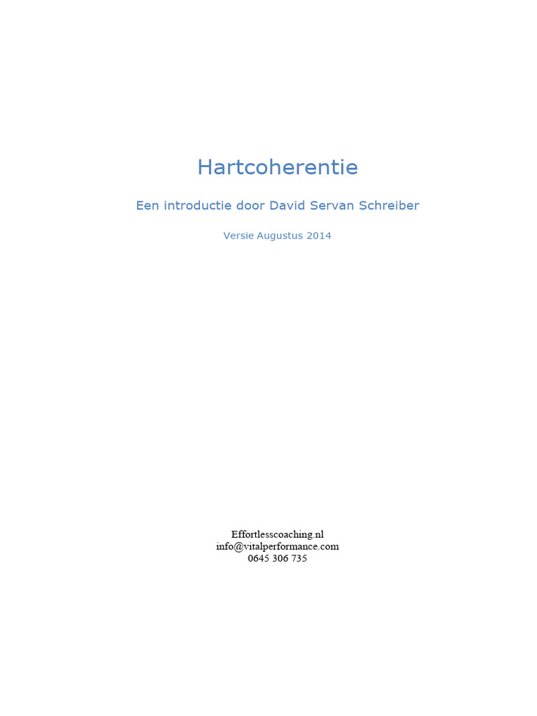 Hartcoherentie Door Schreiber | PDF