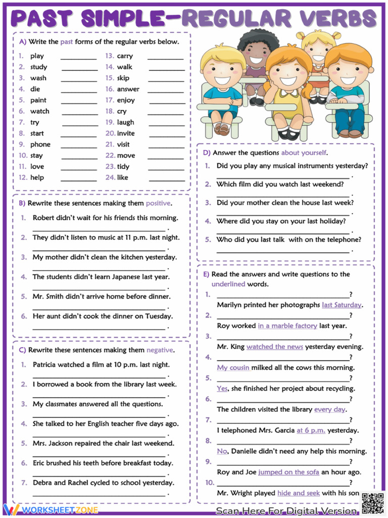 Past simple - Regular Verbs | PDF
