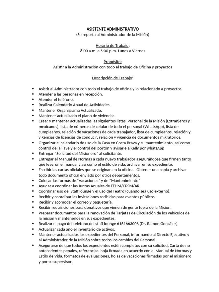 Asistente Administrativo | PDF