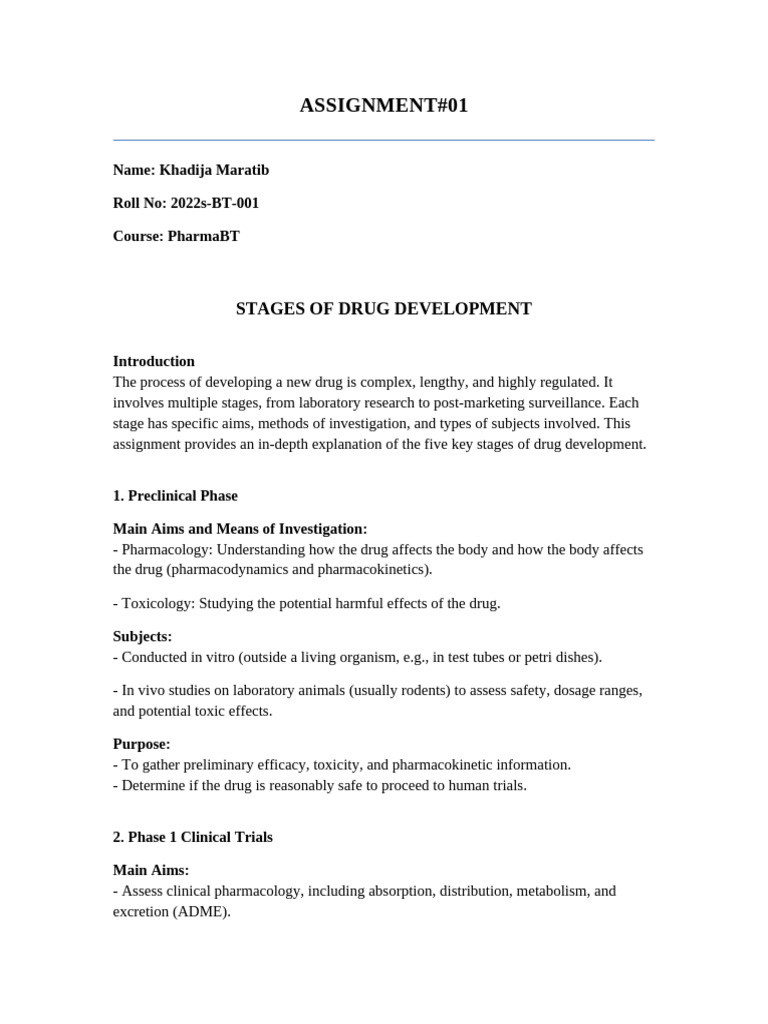 Stages of Drug Development Explained | PDF | Phases Of Clinical ...
