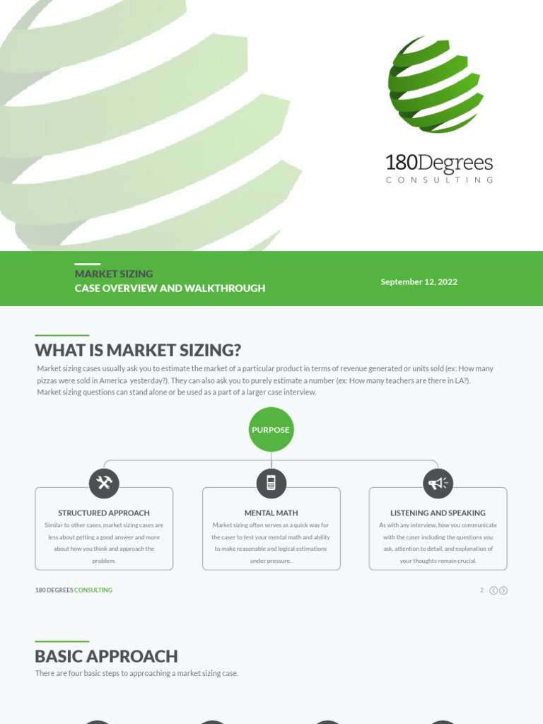 Market Sizing Case Walkthrough | PDF | Mathematics | Multiplication