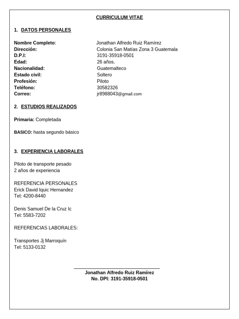 CURRICULUM VITAE Jonathan Alfredo Ruiz Ramírez | PDF