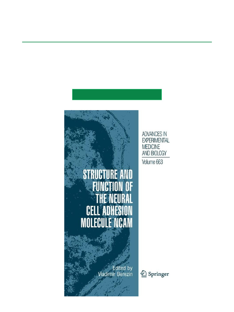 Structure and Function of The Neural Cell Adhesion Molecule NCAM - 1st Edition Direct Download ...