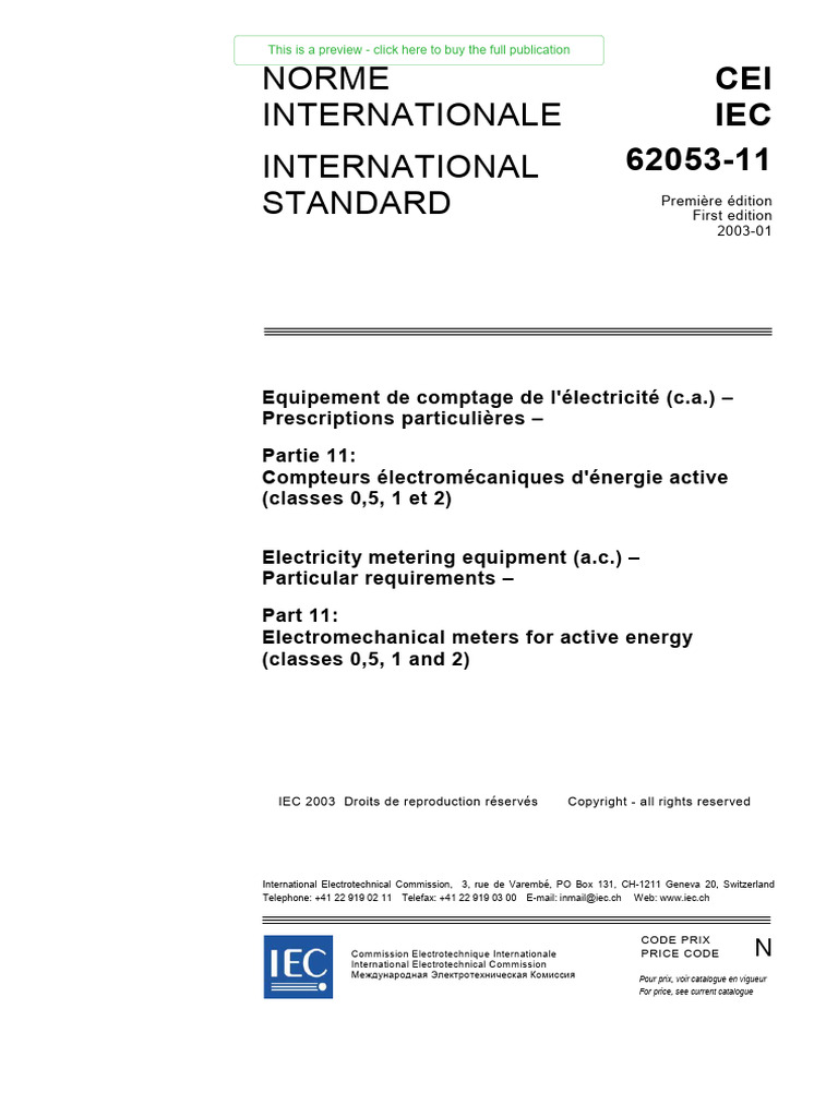 Norme IEC 62053-11 sur les compteurs | PDF | Commission ...