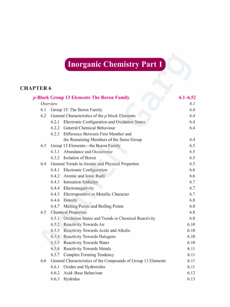 6. P-Block Group 13 Elements the Boron Family Chapter | PDF