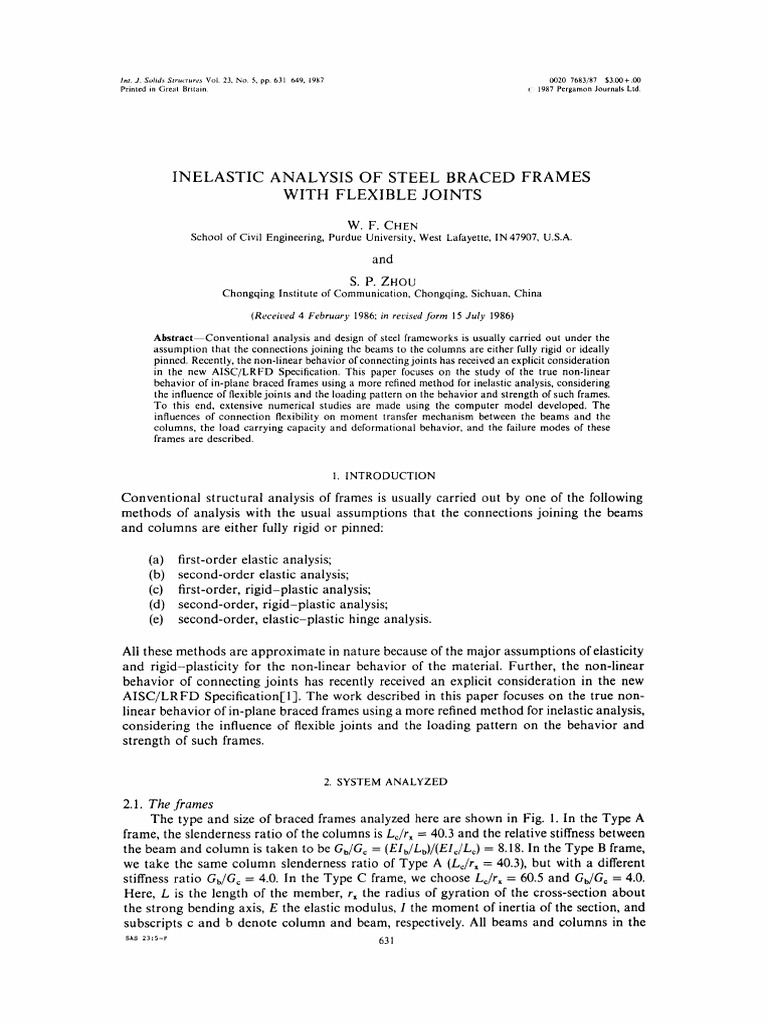 Inelastic Analysis of Steel Frames with Flexible Joints | PDF | Beam ...