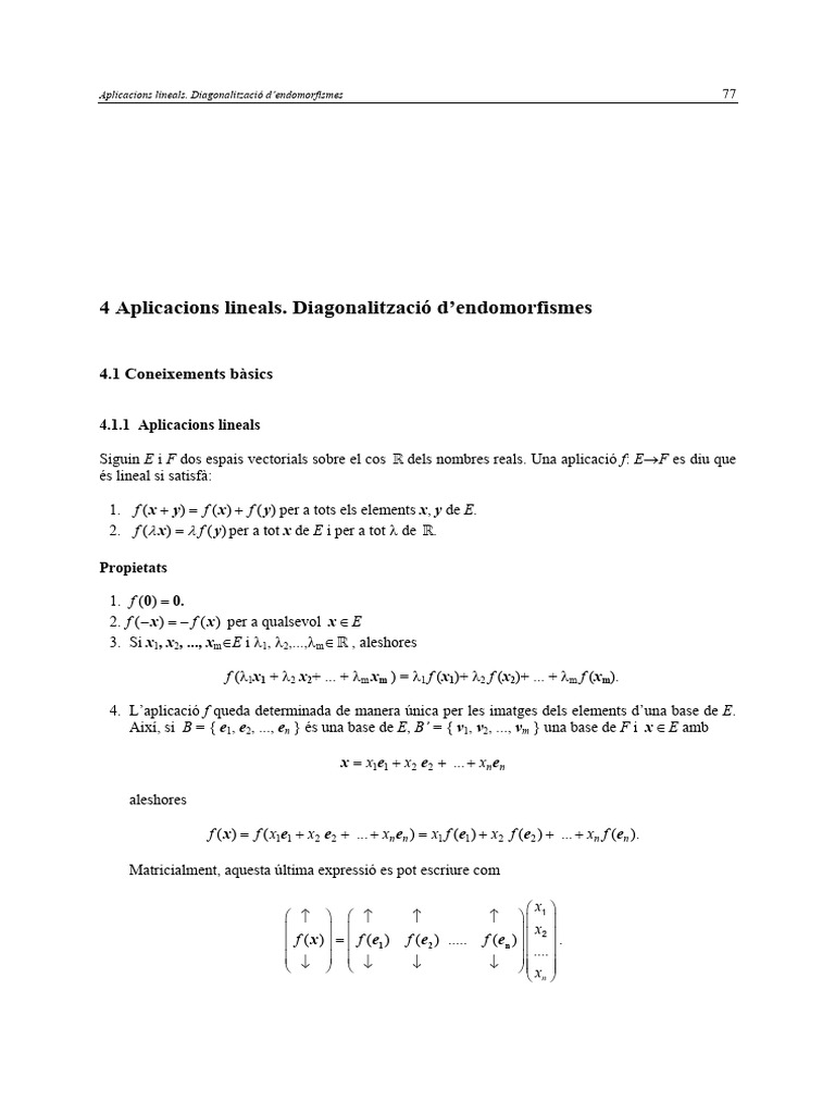 Cap 4 Aplicacions Lineals | PDF