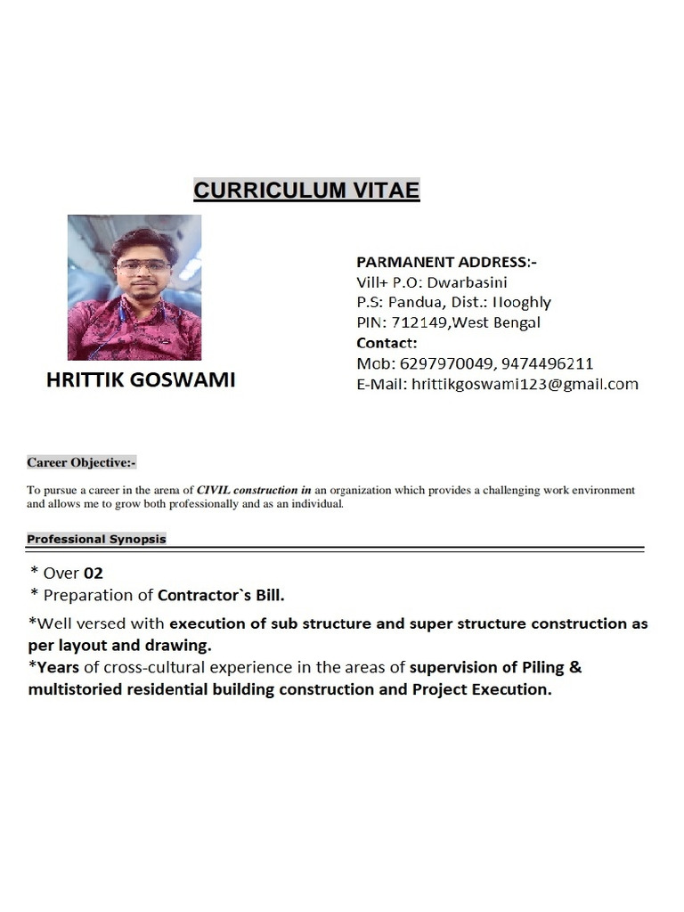 Hrittik Goswami - CV | PDF
