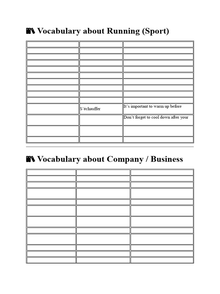 ? Vocabulary About Running | PDF | Economies | Employment