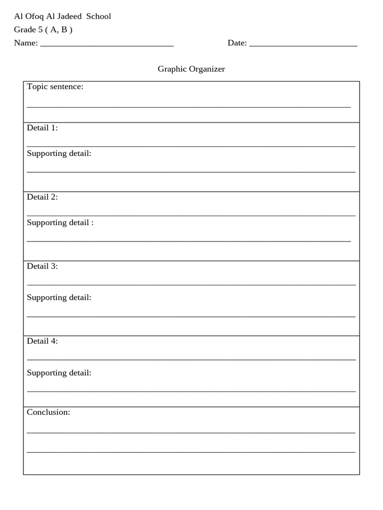 Grade 5 Graphic Organizer Template | PDF