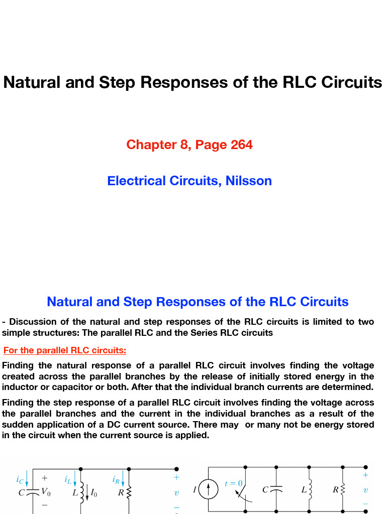 Lecture 8 Natural and Step Response of the RLC Circuits | PDF ...