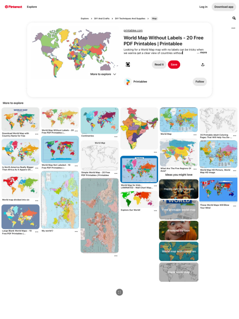 World Map Without Labels - 20 Free PDF Printables Printablee | PDF