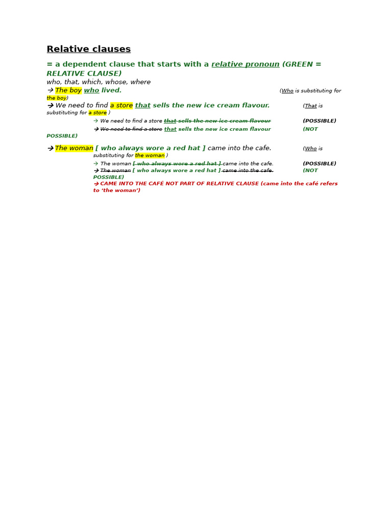 Understanding Relative Clauses Explained | PDF