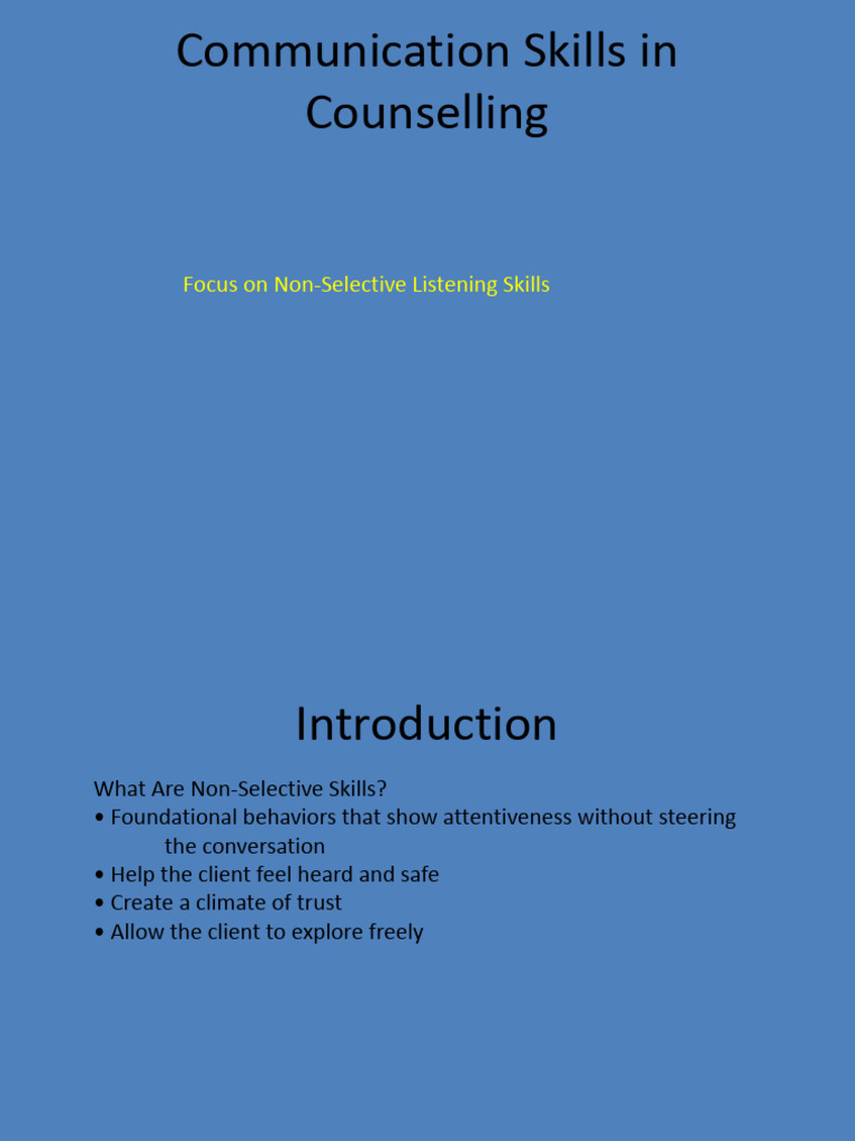 BasicCommunication Skills Counselling-2 | PDF | Nonverbal Communication ...