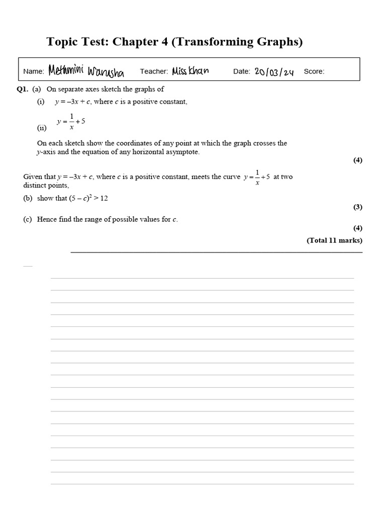 Transforming Graphs: Sketches & Analysis | PDF | Cartesian Coordinate ...