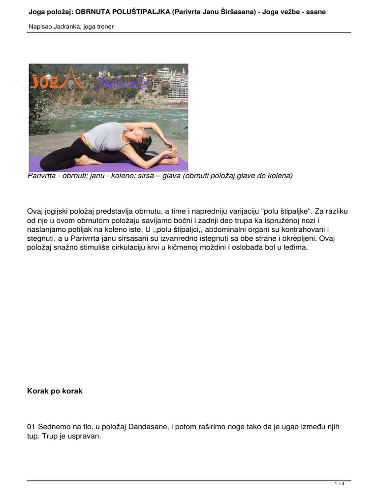 6. Obrnuta Stipaljka Parivrta Janu Sirsasana | PDF