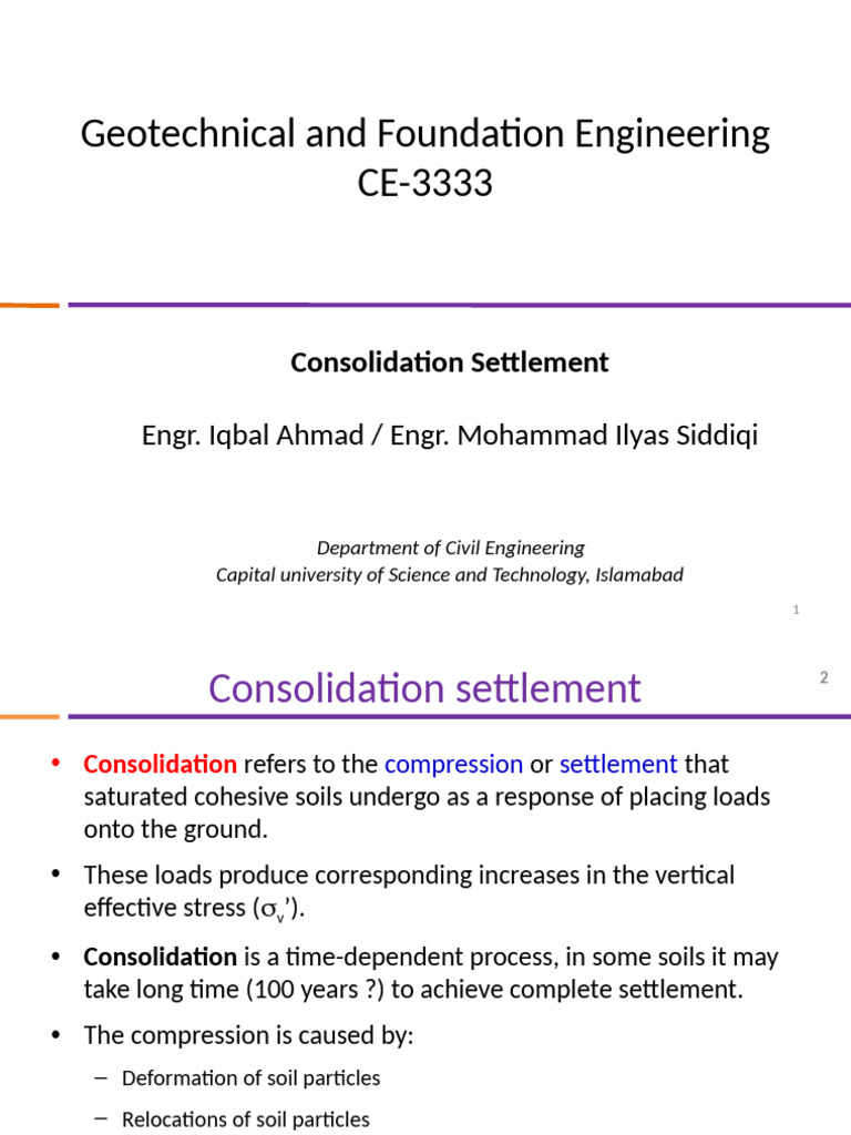 Lec 03 Consolidation Settlement | PDF | Continuum Mechanics | Physical ...